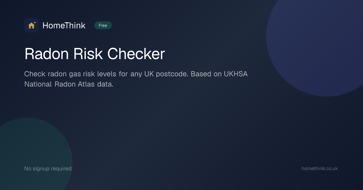Radon Risk Checker — Check Any UK Postcode | HomeThink | HomeThink