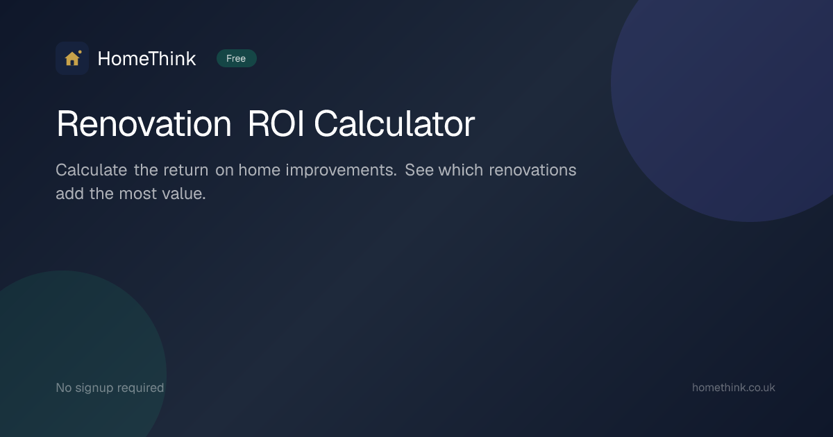 Renovation ROI Calculator — Which Home Improvements Add Value ...